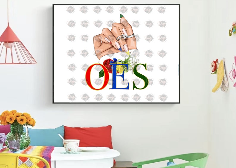 OES Pretty Hand Design | Order of Eastern Bundle Png | OES Wall Art ...