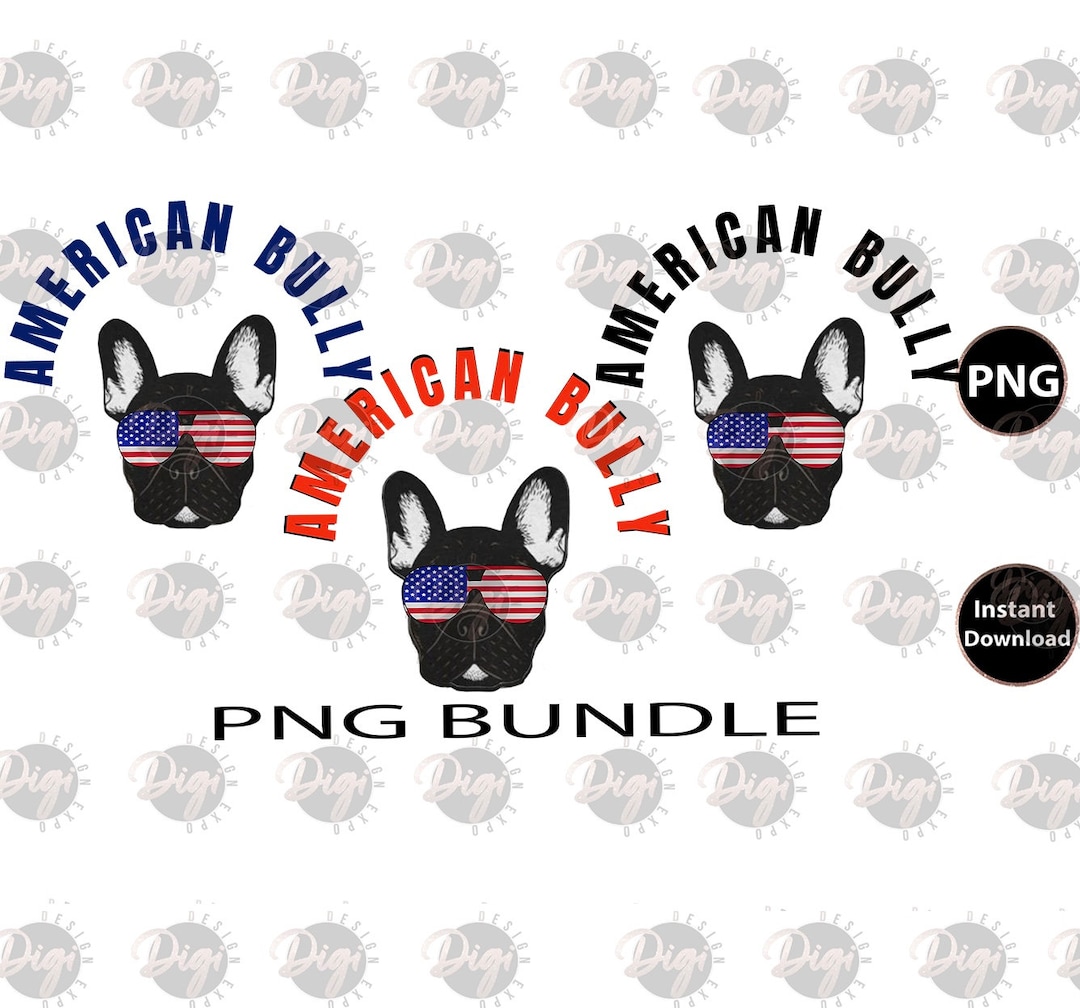American Bully Bundle Png, Pet Design, Animal Portrait, Dog Picture ...