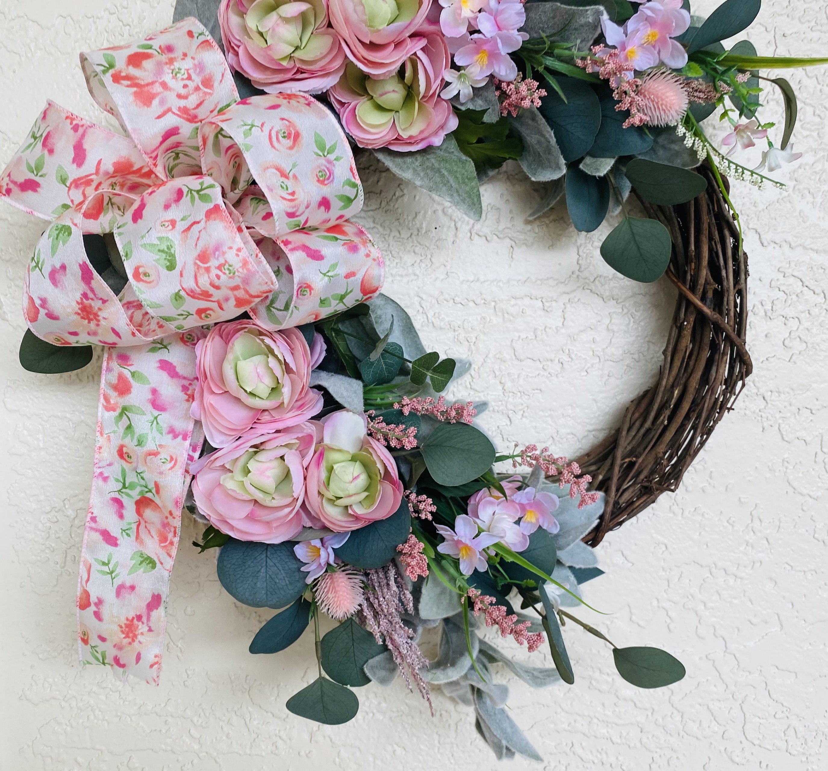 Vintage Wreath Half Moon Faux Floral Half Moon Spring - Etsy