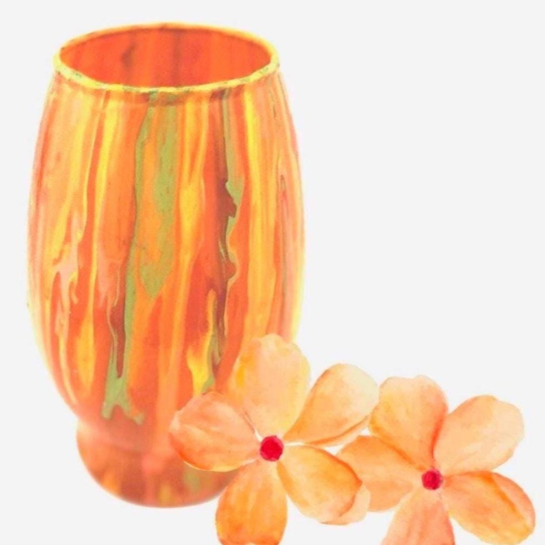 Hand-painted Fluid Art Vase: Modern Abstract Decor, Glossy Resin Finish ...