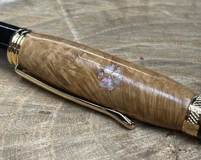Dog Paw Engraved Executive Twist W Pen Gold Plated Hardware & Crushed ...