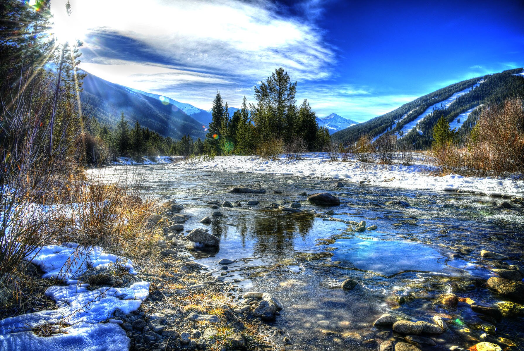 Vail Colorado Mountain Stream Photo - Winter Landscape, Snowy Creek ...