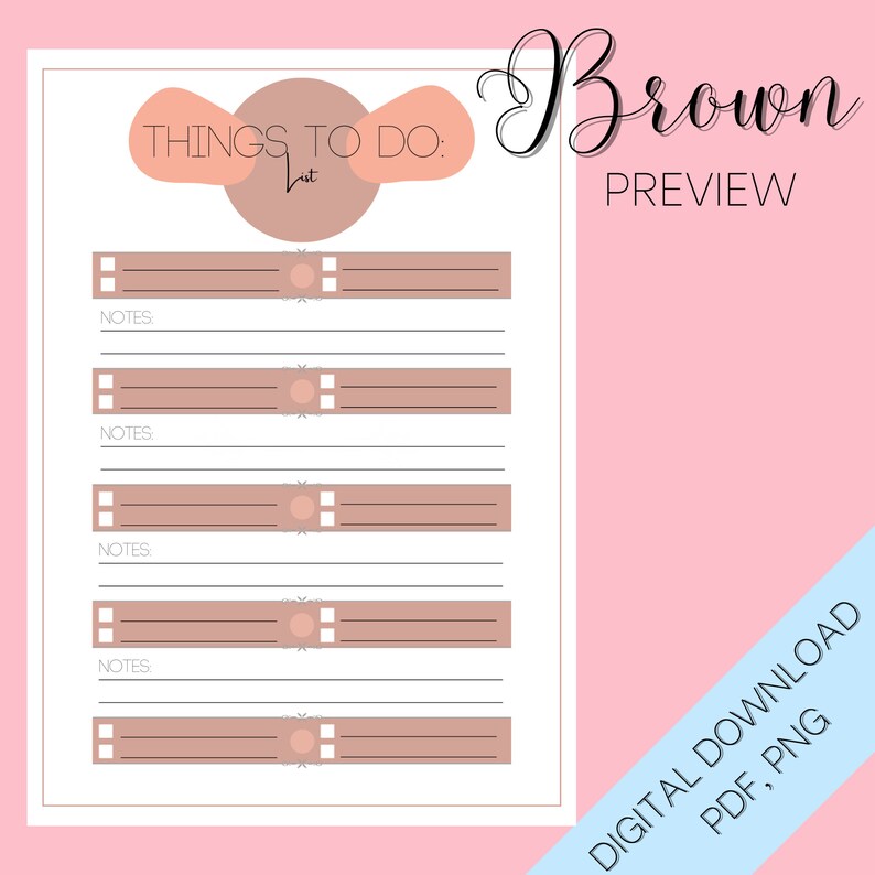 Printable Things to Do Checklist Digital Download 4 - Etsy Australia
