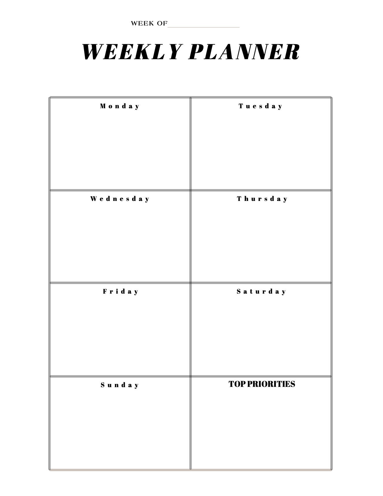 Printable Weekly Planners - Etsy