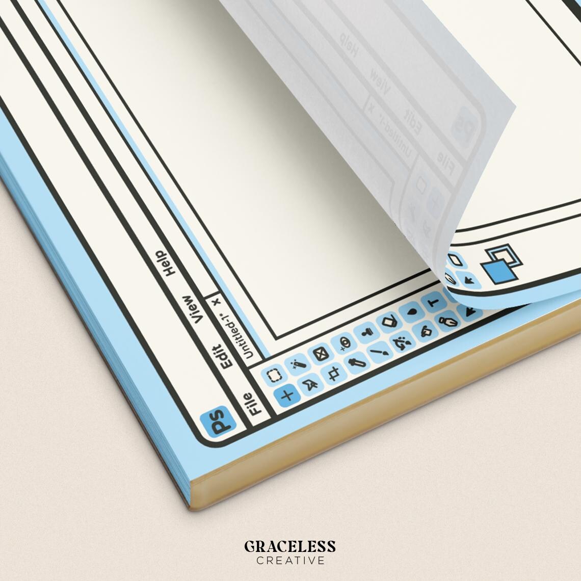 Retro Photoshop UI Notepad, Pastel Stationery Gift - Etsy