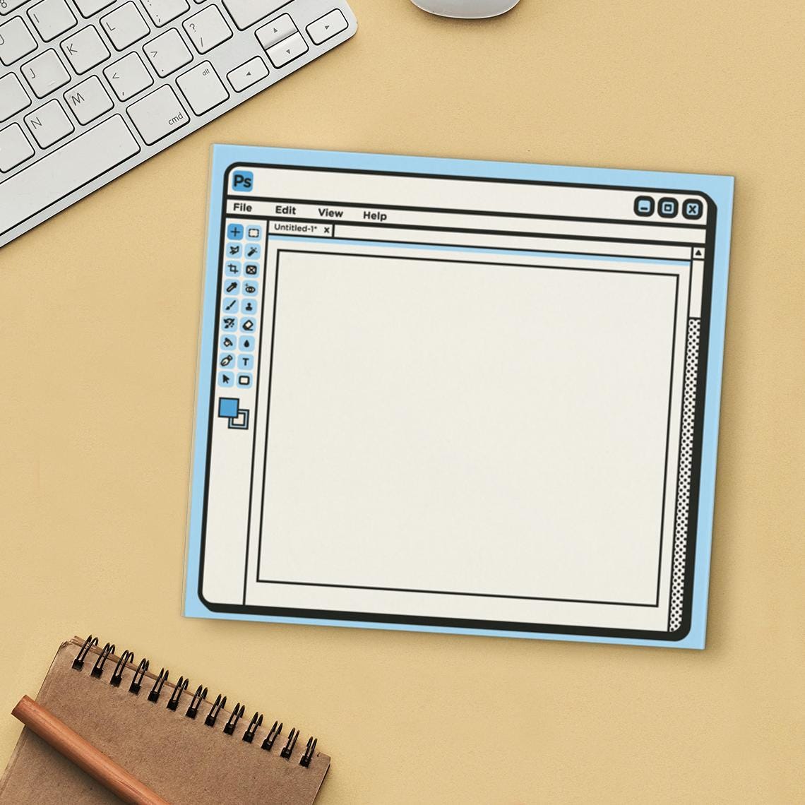 Retro Photoshop UI Notepad, Pastel Stationery Gift - Etsy