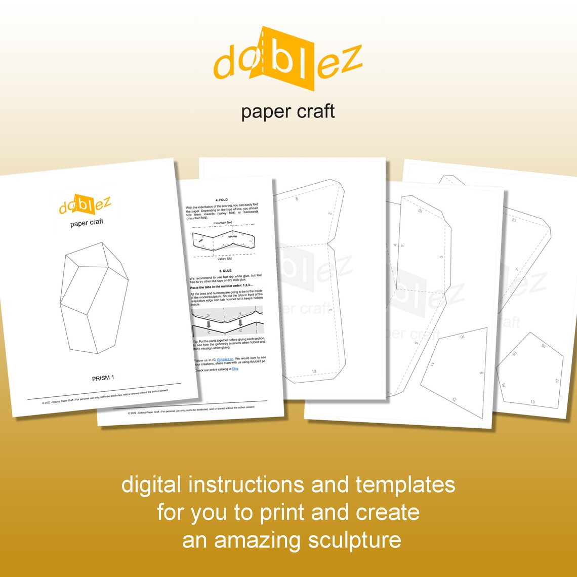 Paper Sculpture | Digital PDF Template | SVG DXF Drawings for ...