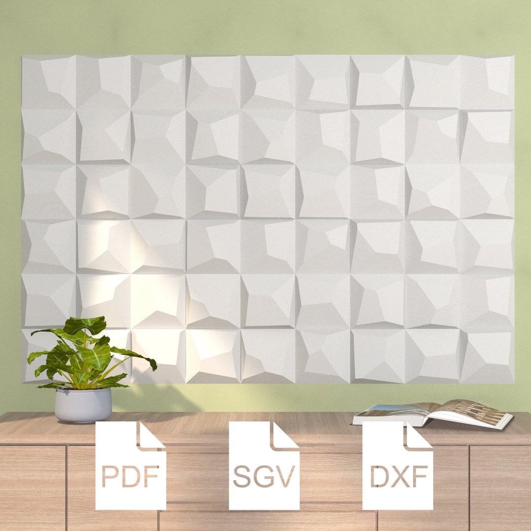3d Square Paper Tile Model Pebbles Digital PDF Template SVG DXF ...