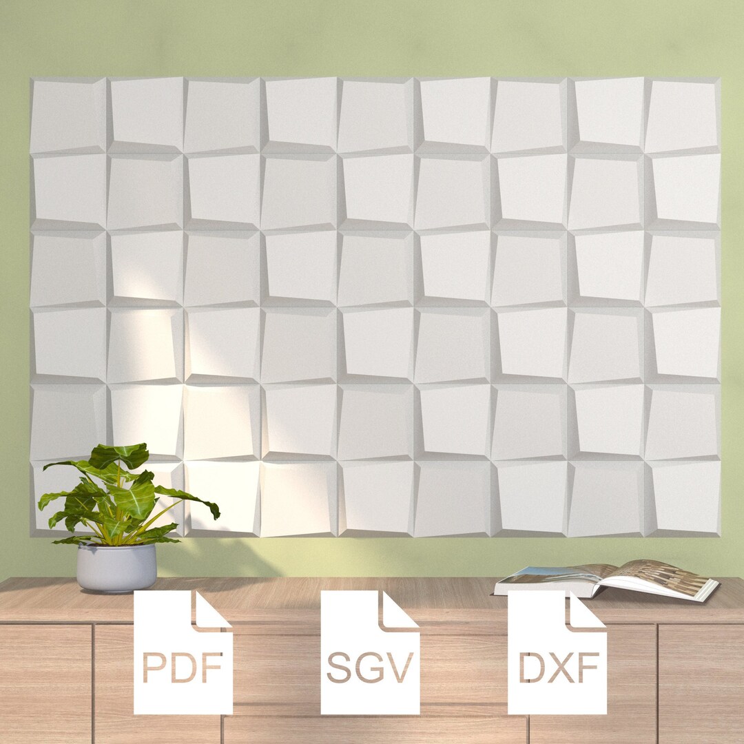 3d Square Paper Tile | Model 2 | Digital PDF Template | SVG DXF ...