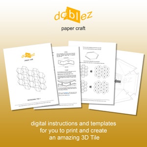 3d Hexagonal Paper Tile | Model 1 | Digital PDF Template | SVG DXF ...