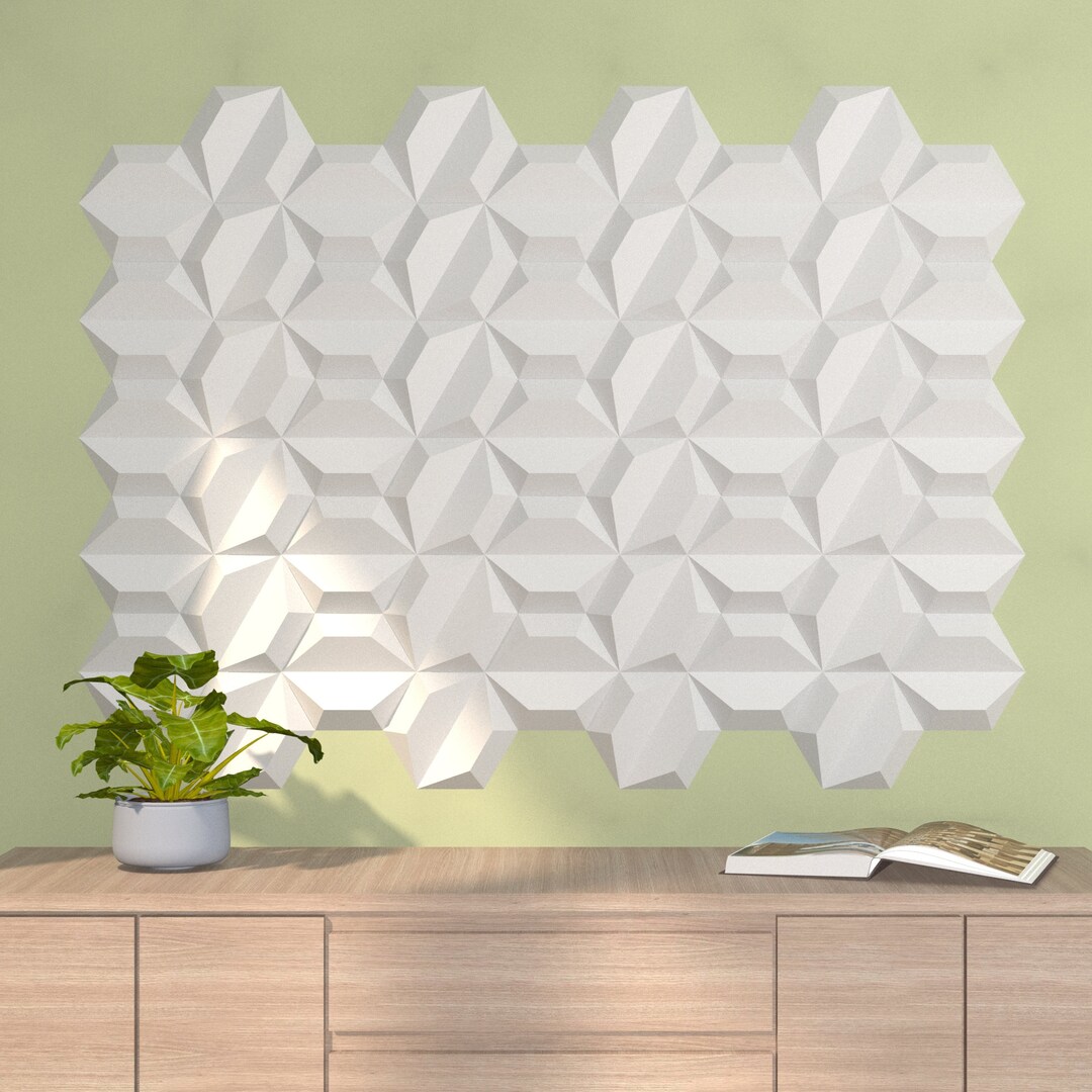 3d Hexagonal Paper Tile Model 3 Digital PDF Template Instant Download ...
