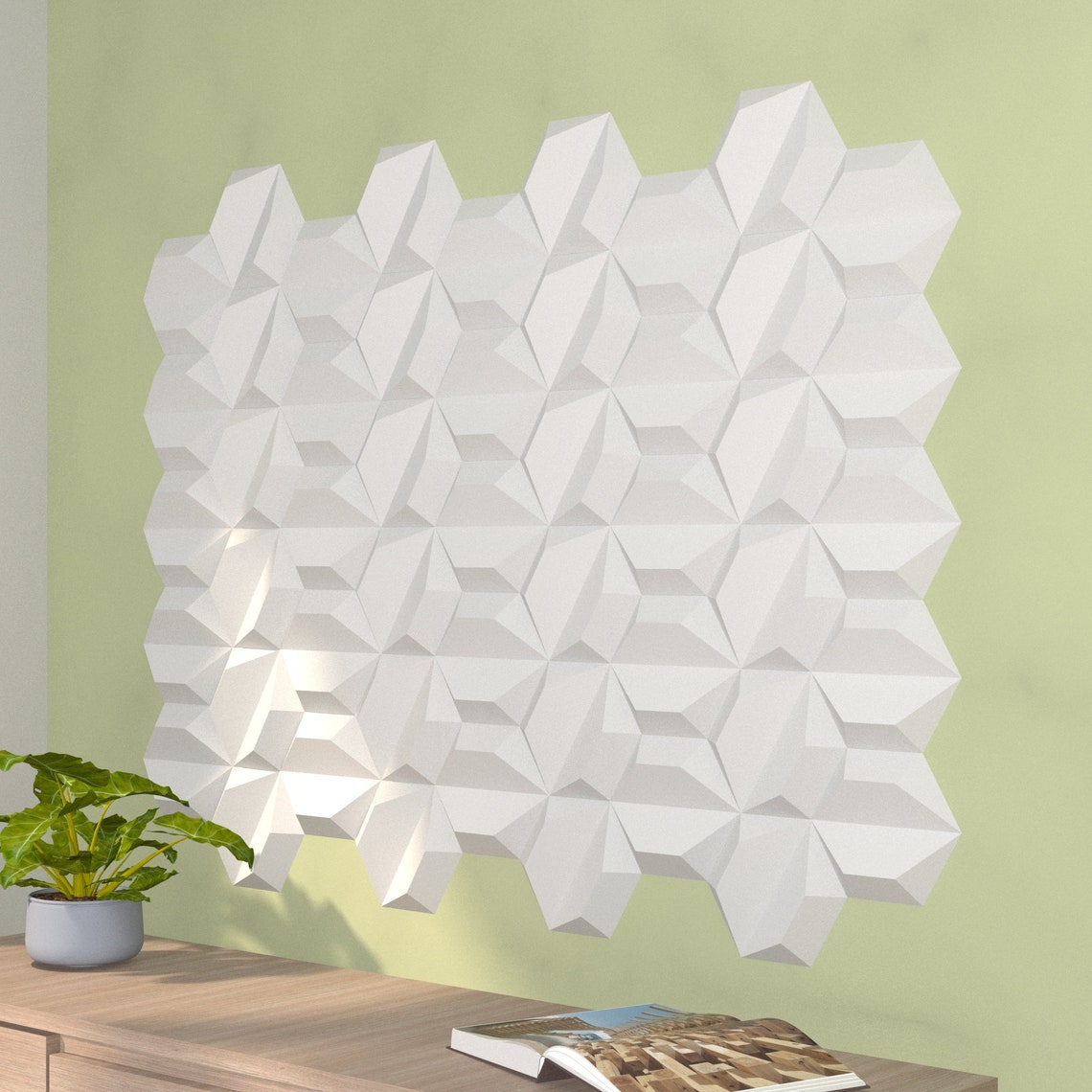 3d Hexagonal Paper Tile Model 3 Digital PDF Template - Etsy