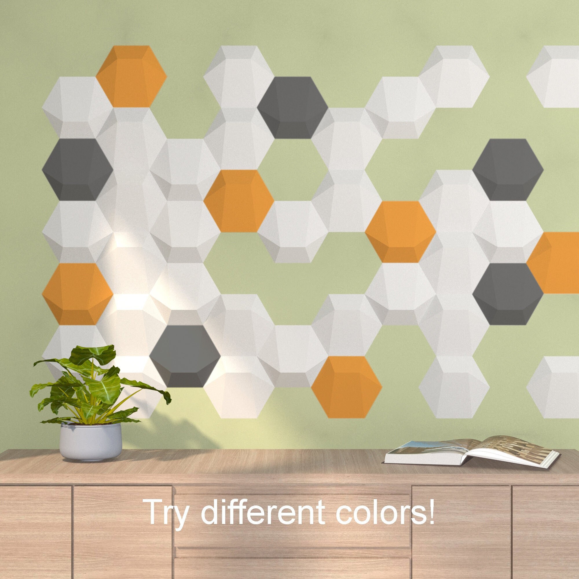3d Hexagonal Paper Tile Model 1 Digital PDF Template - Etsy