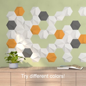 3d Hexagonal Paper Tile | Model 5 | Digital PDF Template | SVG DXF ...