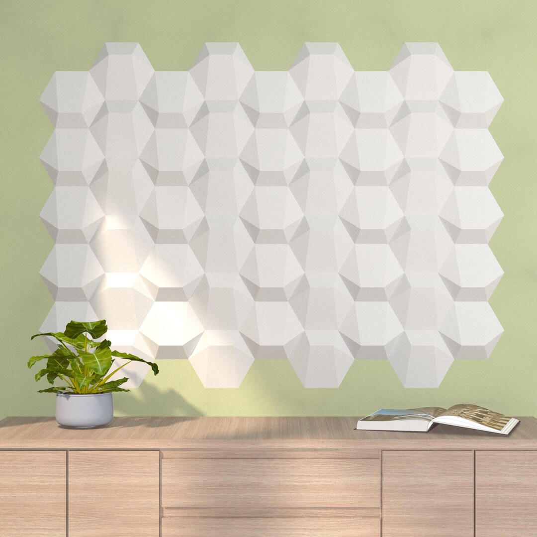 3d Hexagonal Paper Tile Model 1 Digital PDF Template - Etsy