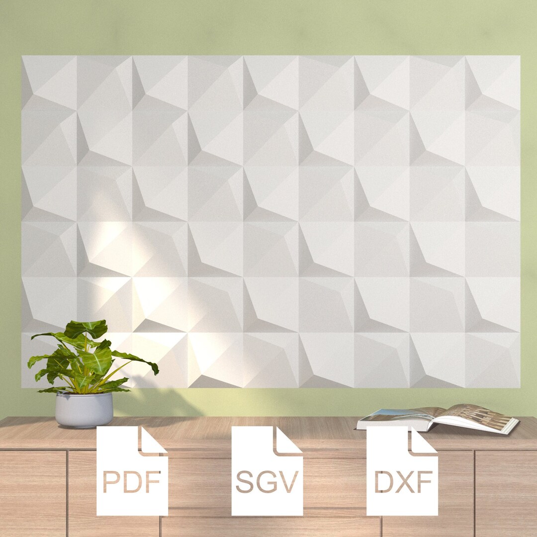 3d Square Paper Tile | Model 4 | Digital PDF Template | SVG DXF ...