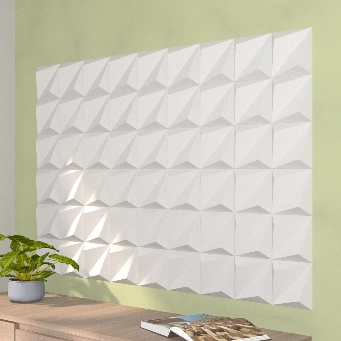 3D Square Paper Tile | Modern Wall Decor (PDF, SVG, DXF) - Etsy