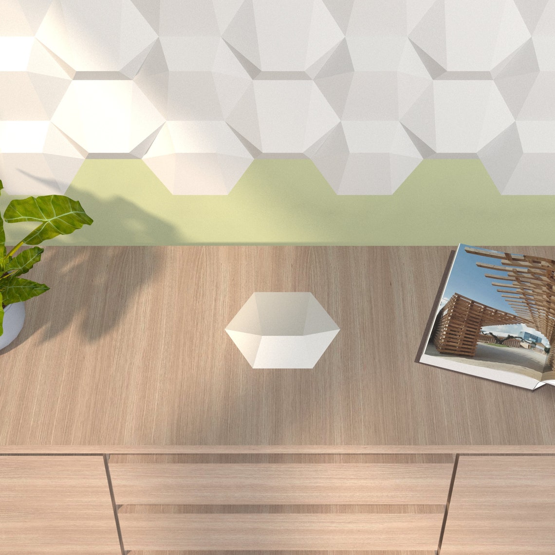 3d Hexagonal Paper Tile Model 1 Digital PDF Template - Etsy