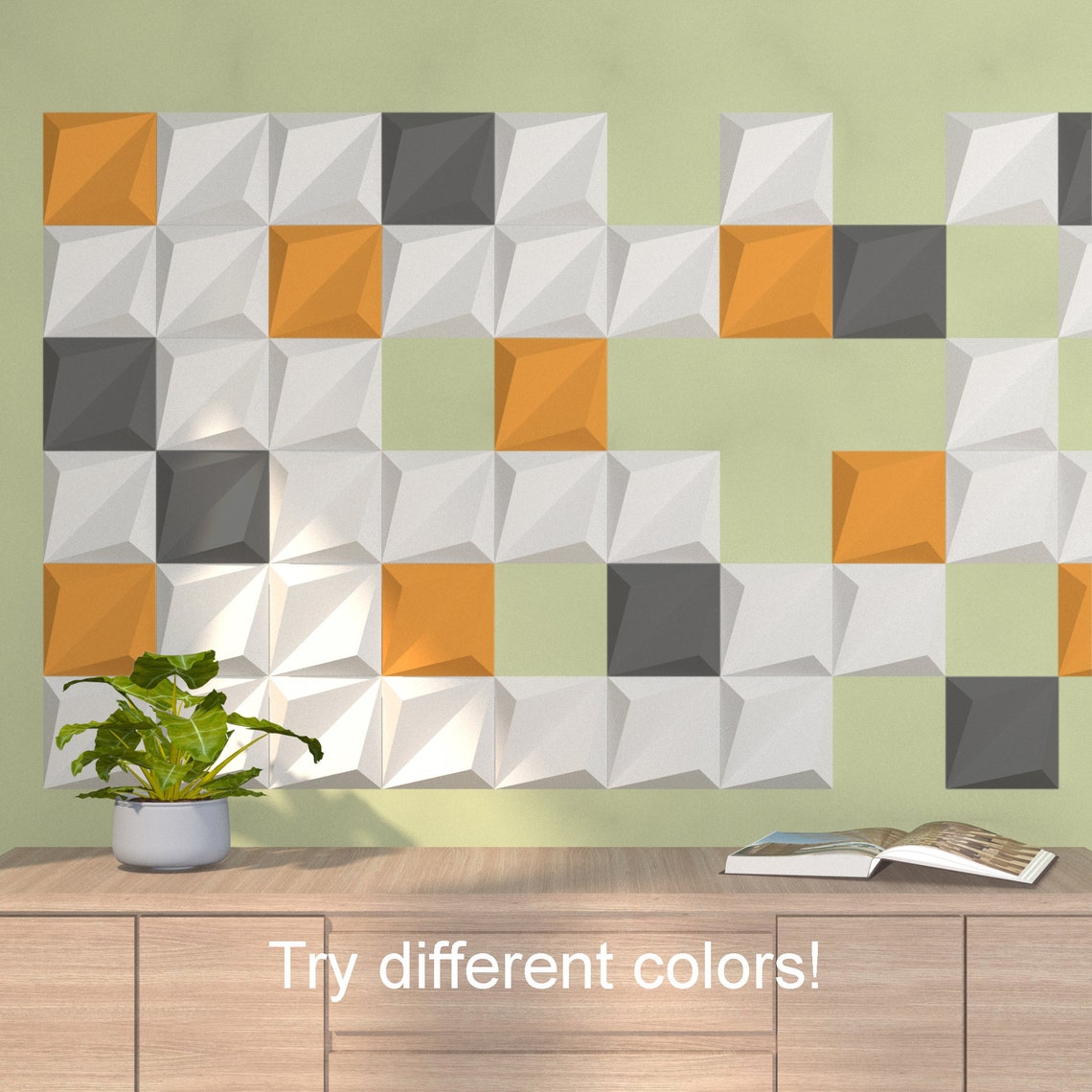 3D Square Paper Tile | Modern Wall Decor (PDF, SVG, DXF) - Etsy