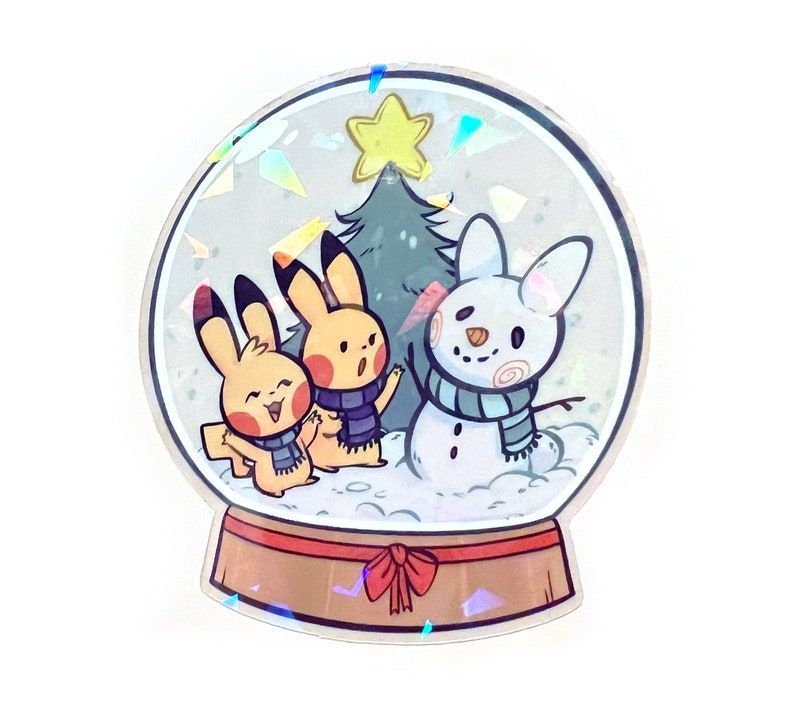 Pokemon Snow Globe Sticker, Semi-transparent, Holographic Shard Effect ...
