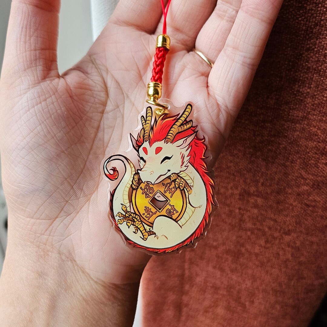 2 Lucky Dragon Charm, Year of the Dragon 2024, Chinese Zodiac, Double ...