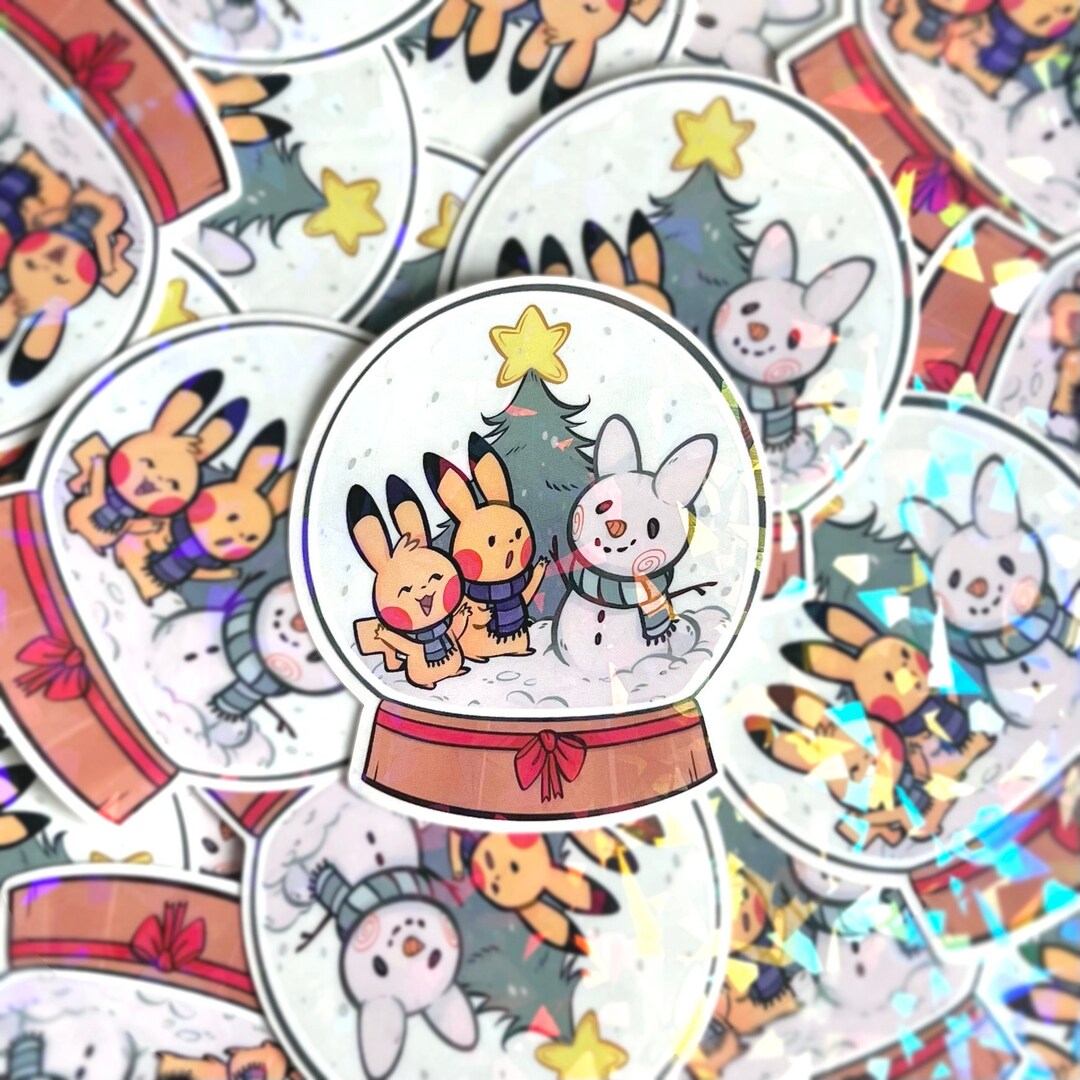 Pokemon Snow Globe Sticker, Semi-transparent, Holographic Shard Effect ...