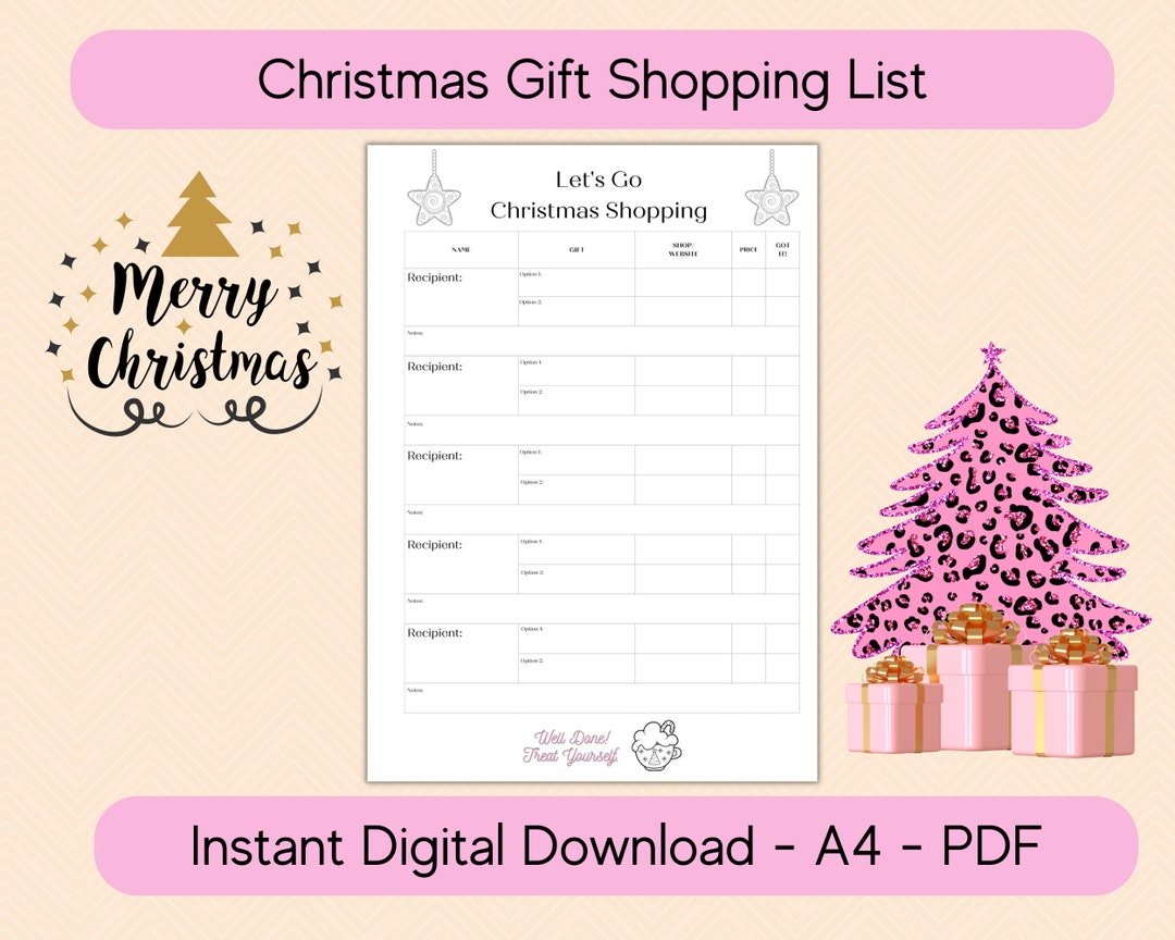 Best Christmas Gift Shopping List Christmas Shopping List Holiday ...