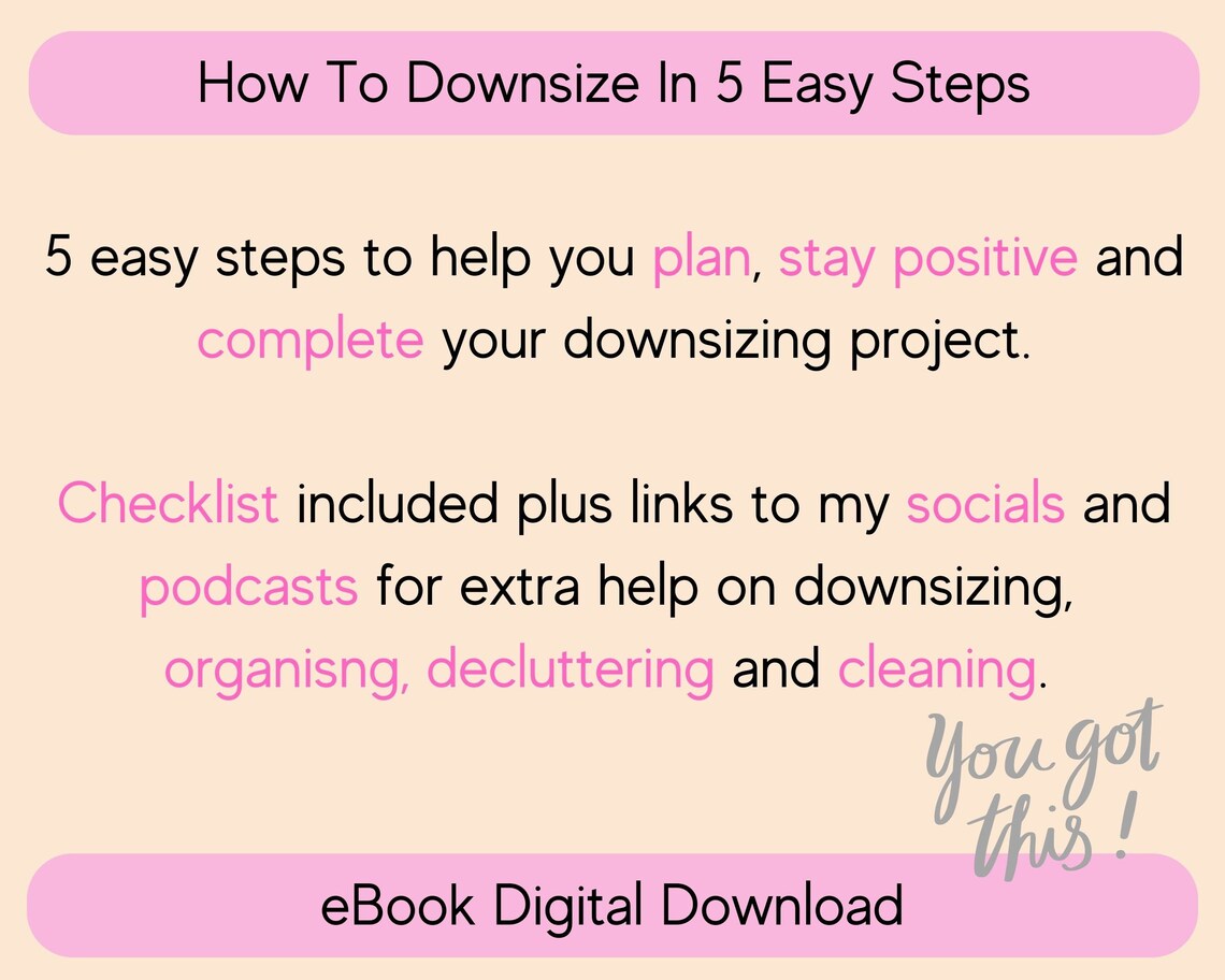 How to Downsize in 5 Easy Steps Ebook - Etsy Australia