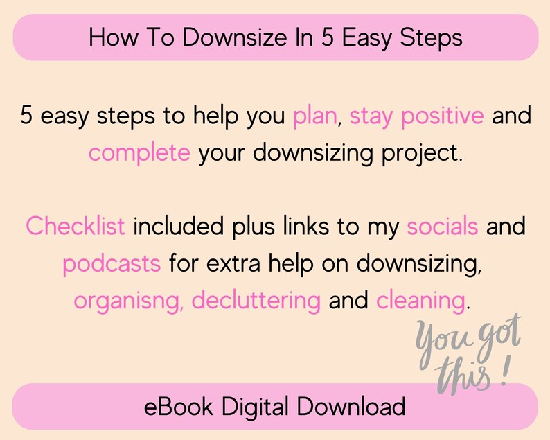 How to Downsize in 5 Easy Steps Ebook - Etsy Australia