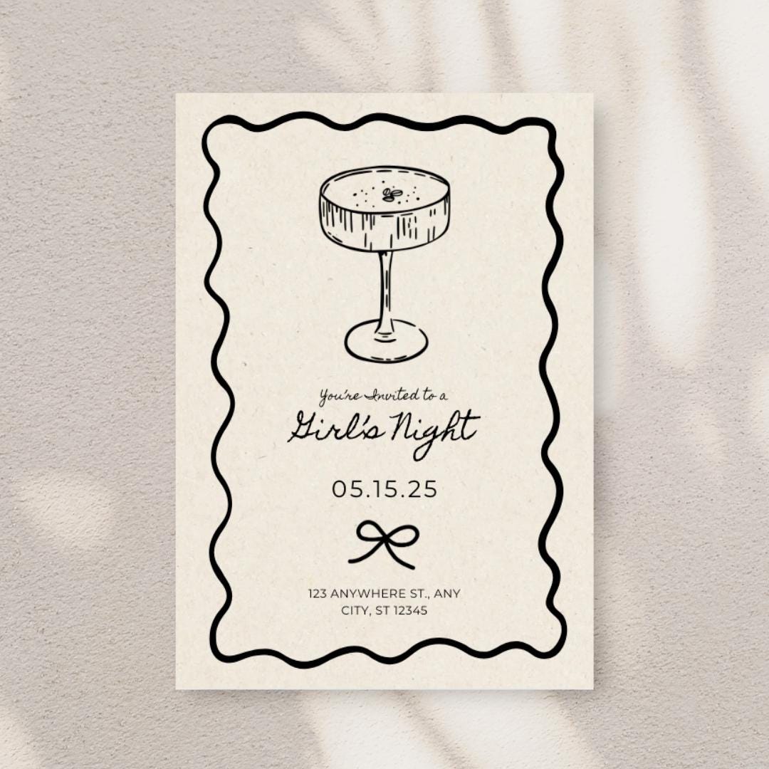Girl's Night Invitation | Dinner Party | Ladies Night - Etsy