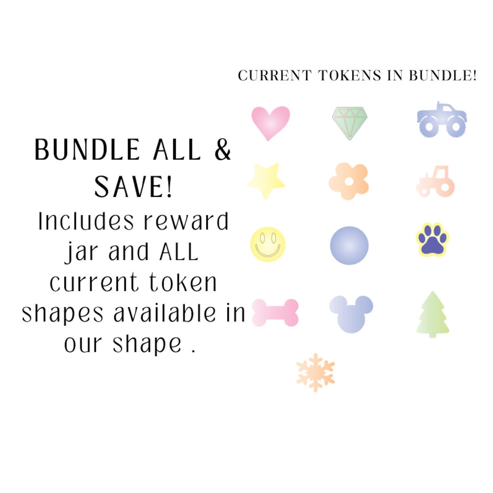 Reward Jar & Tokens Bundle SVG | Token Shapes for Reward Jar | Reward ...