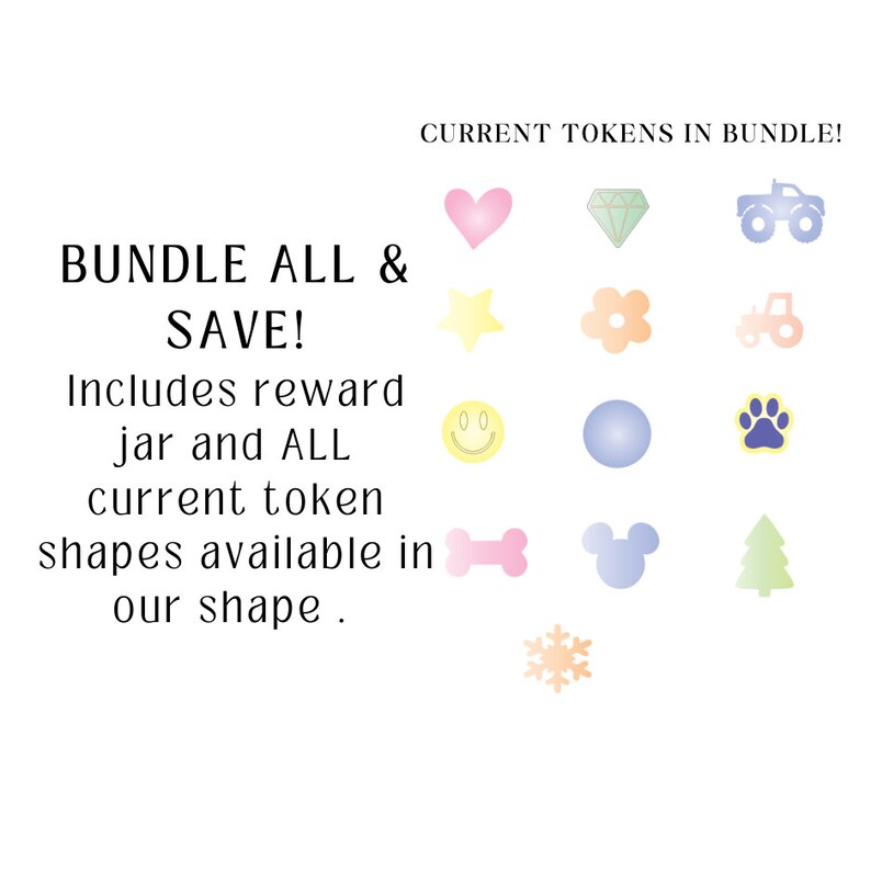 Reward Jar & Tokens Bundle SVG | Token Shapes for Reward Jar | Reward ...