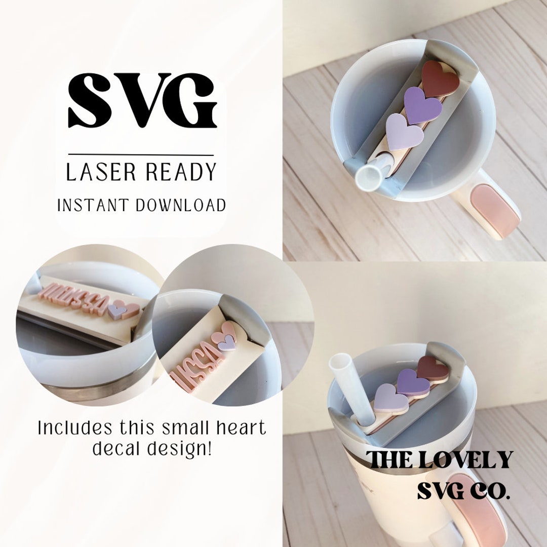 Stanley Topper SVG | Laser Ready | Heart Name Plate SVG | Digital ...