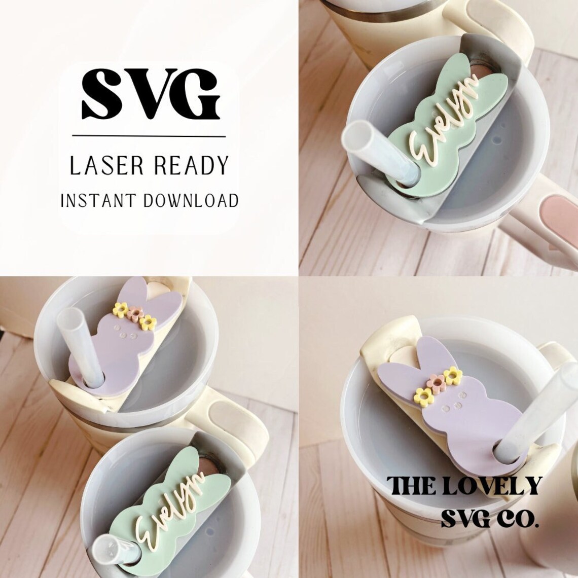 Stanley Topper SVG | Laser Ready | Easter Peep Name Plate SVG | Digital ...