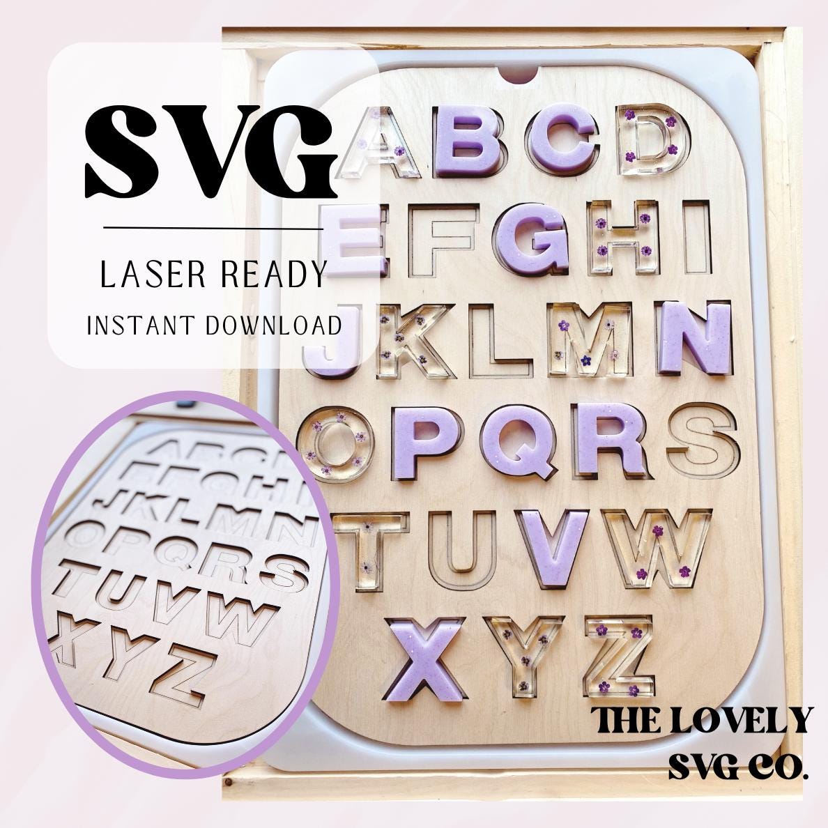 Alphabet Puzzle SVG for Trofast Sensory Bin| Laser Ready File for Resin ...