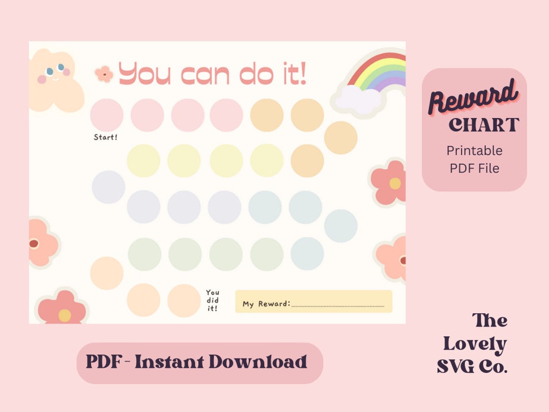 Rainbow Reward Chart | Printable Reward Chart | Printable Chart ...