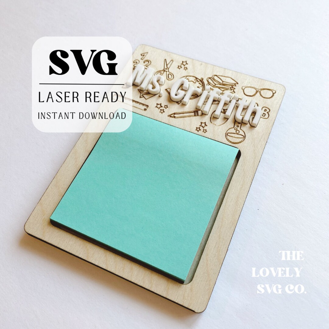 Teacher T Svg Teacher Note Holder Svg Post It Holder Svg Laser Ready Etsy