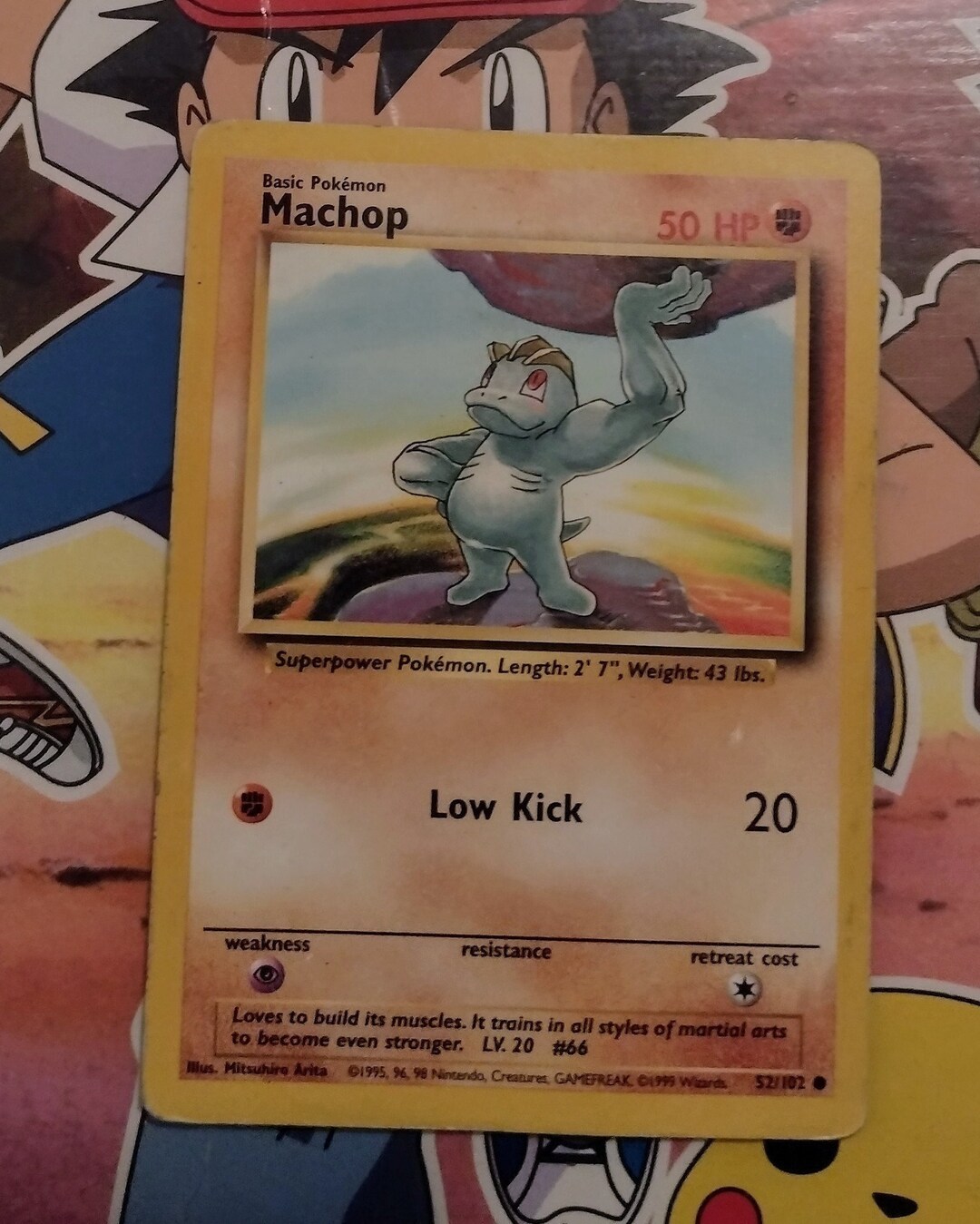 Màchop 52/102 - Pokemon TCG Card - Base Set - Heavily Played HP - Original Vintage 1999 Wotc ...