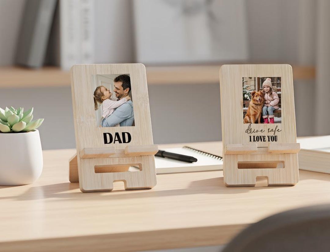 Personalized Name Solid Wood Phone Stand, Custom Name Handmade Wood ...