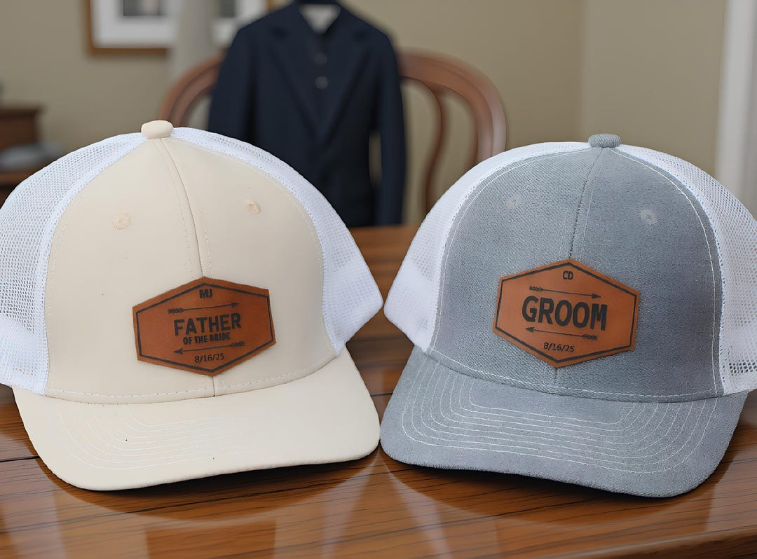 Groom Hat, Custom Leather Patch, Wedding Hats, Custom Best Man Hat ...