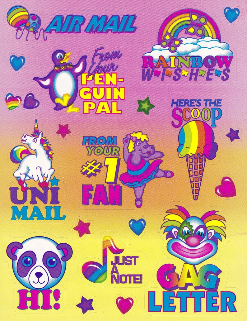 Lisa Frank Inspired Digital Planner Stationary Stickers - Monthly ...