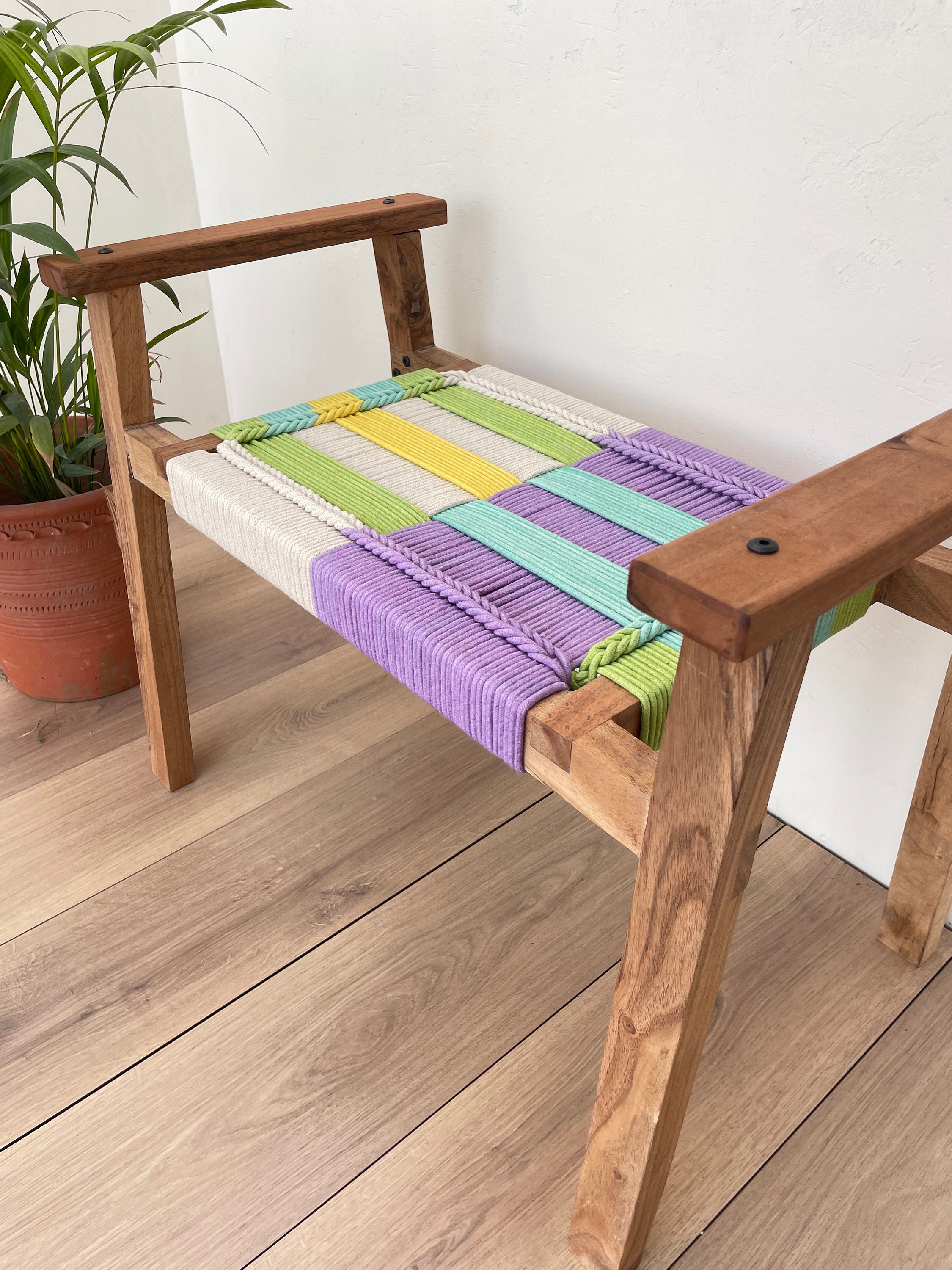 Hand Rest Woven Bench Multi Colors - Etsy