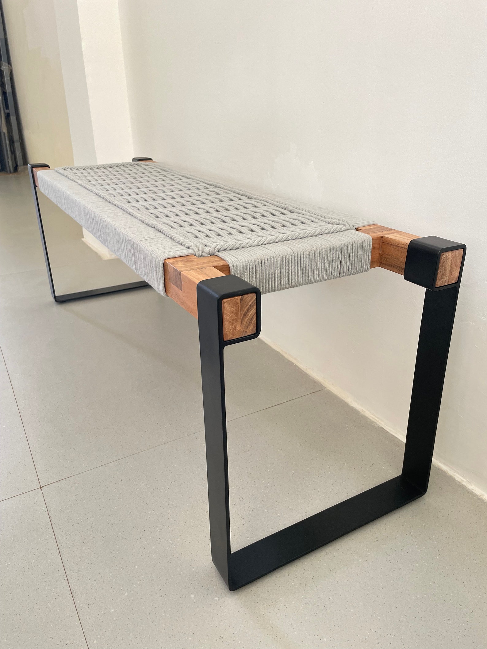 Modern Entryway Bench Woven Bench End of Bed Bench Mudroom Bench ...