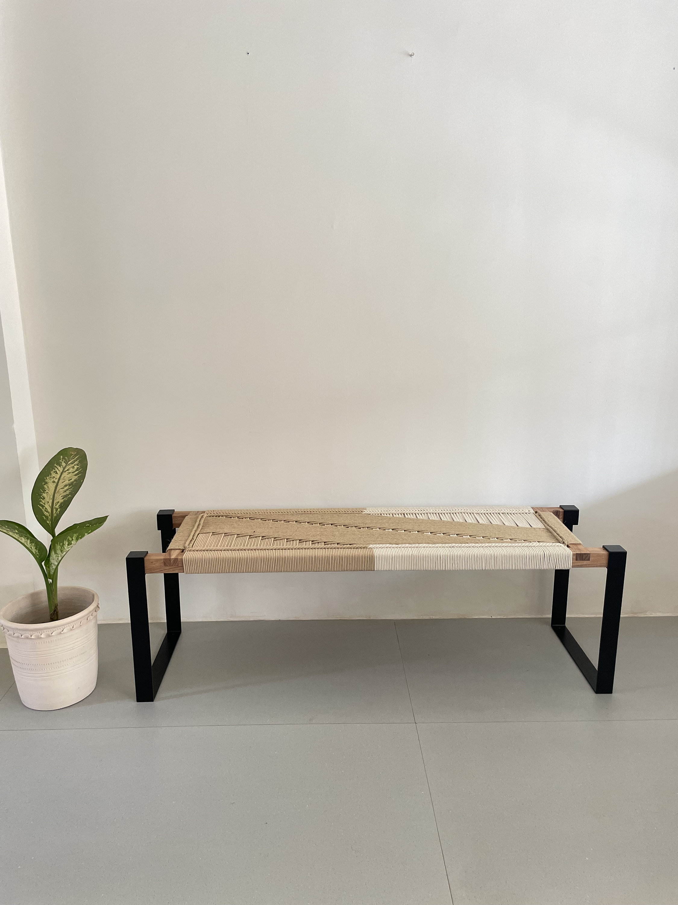Modern Entryway Bench Woven Bench End of Bed Bench Mudroom Bench ...