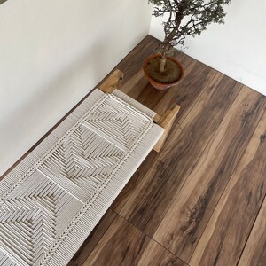 Boho Woven Bench Mid Century Modern Woven Bench Modern - Etsy