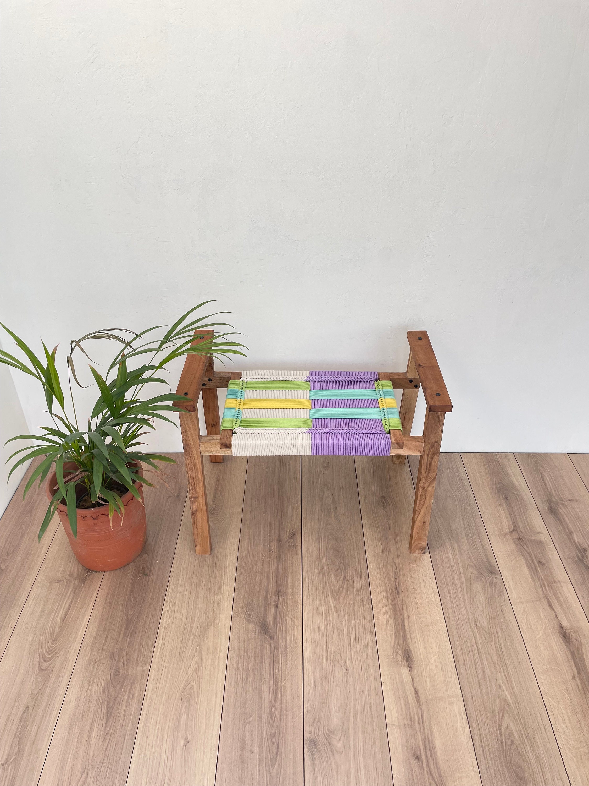 Hand Rest Woven Bench Multi Colors - Etsy