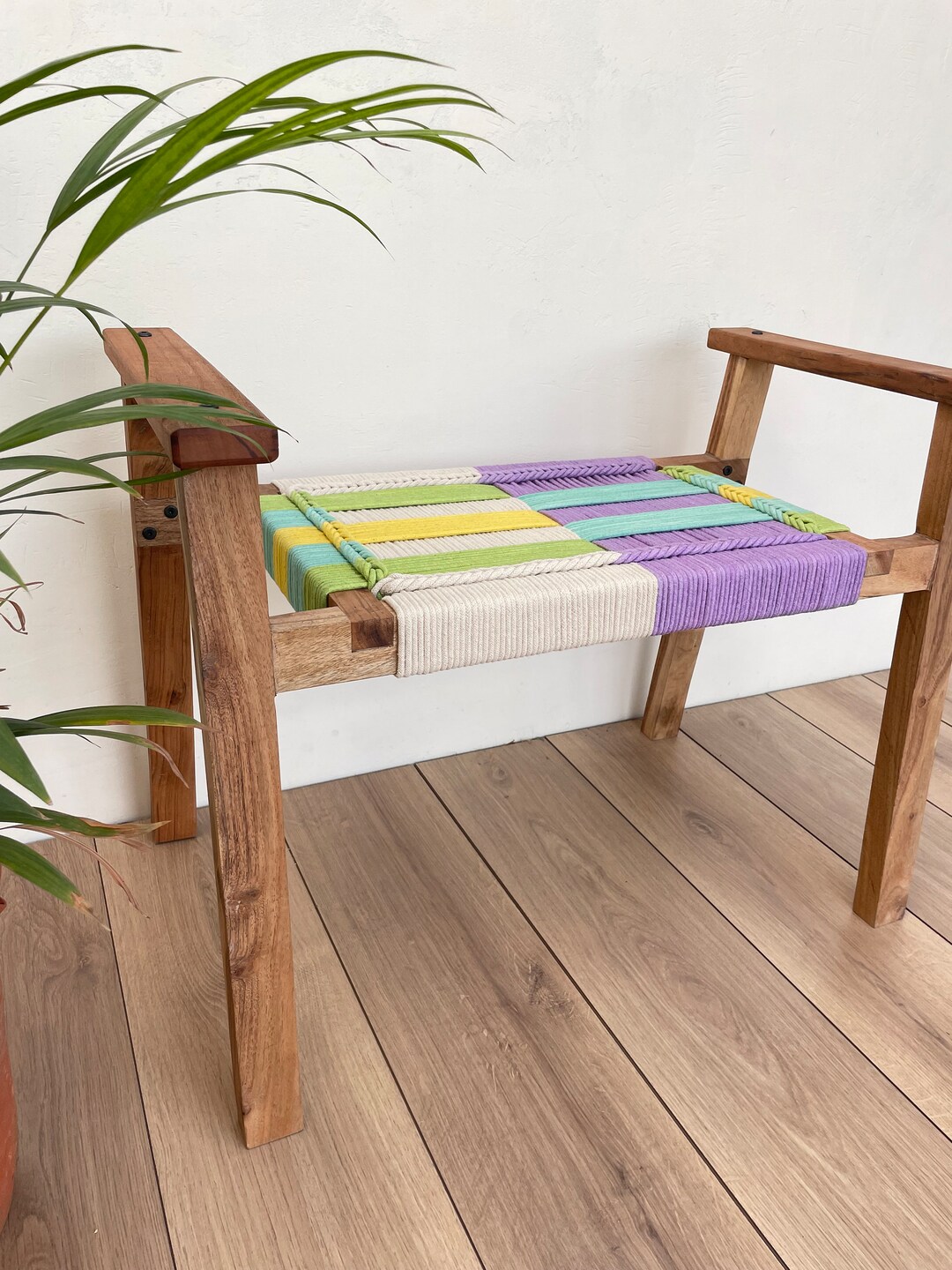 Hand Rest Woven Bench Multi Colors - Etsy