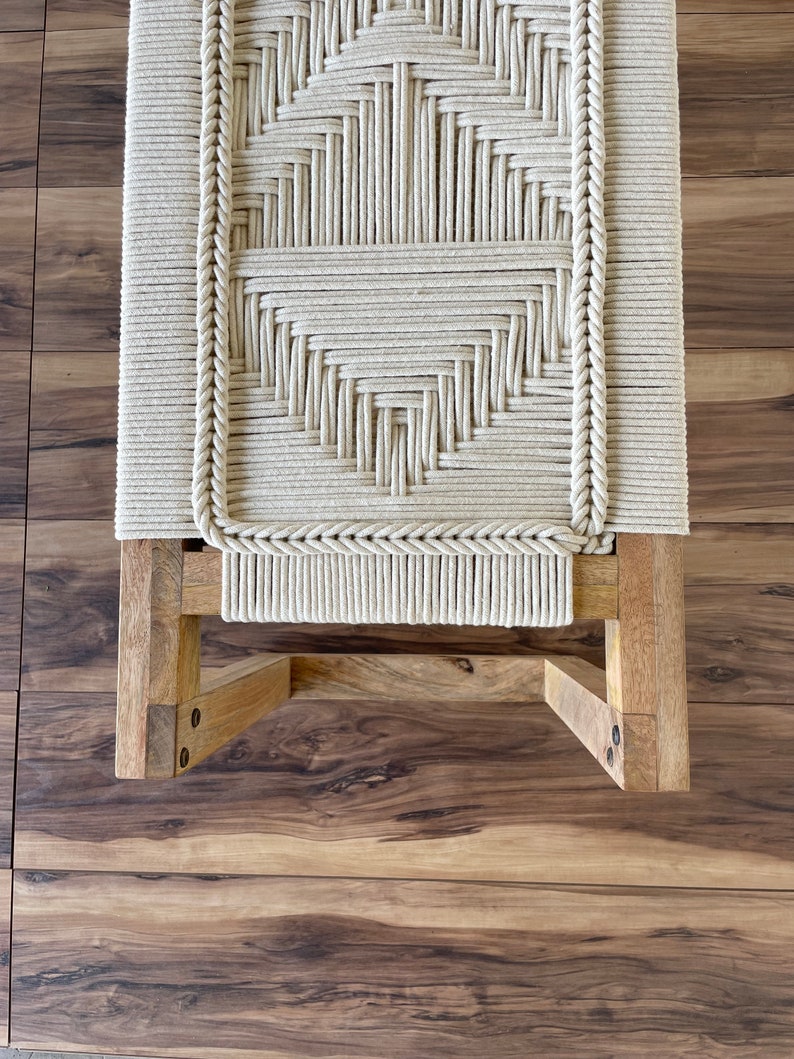 Boho Woven Bench Mid Century Modern Woven Bench Modern - Etsy