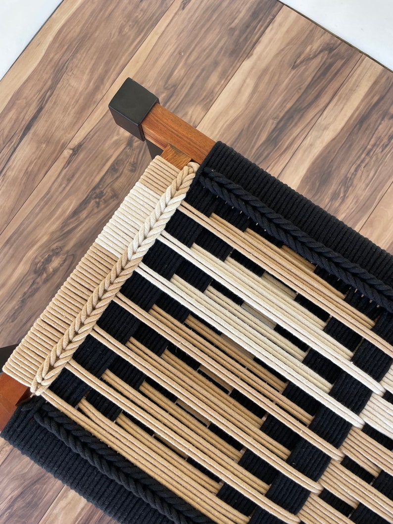 Woven Stool Boho Modern Stool Charpai Stool End Bench Side - Etsy