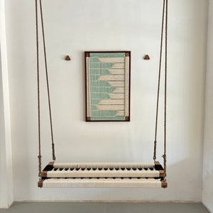 Hand Woven Swing, Boho Wooden Indoor Outdoor Adults Tree Swing, Garden ...